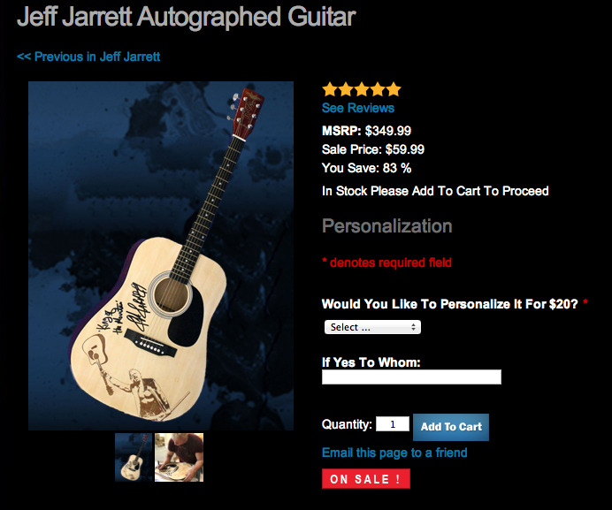 Jeff Jarrett Signed Guitar | Someone Bought This?!