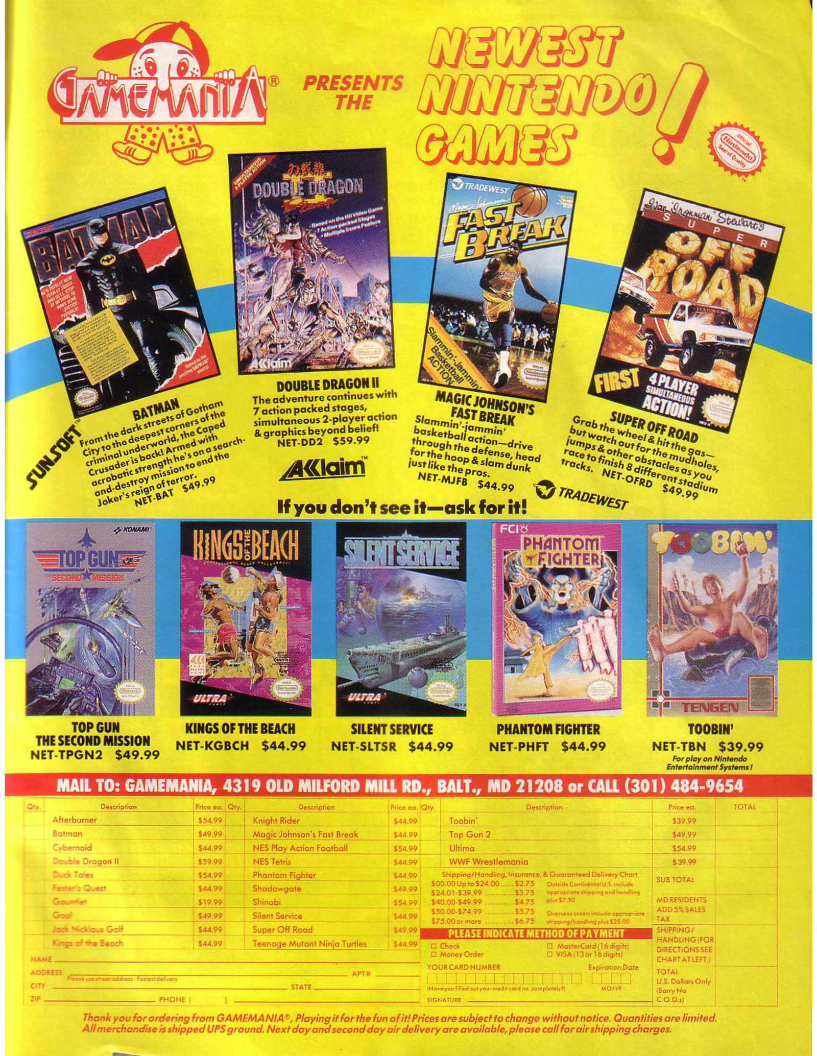 Videogame Ads from March 1990! | WrestleCrap