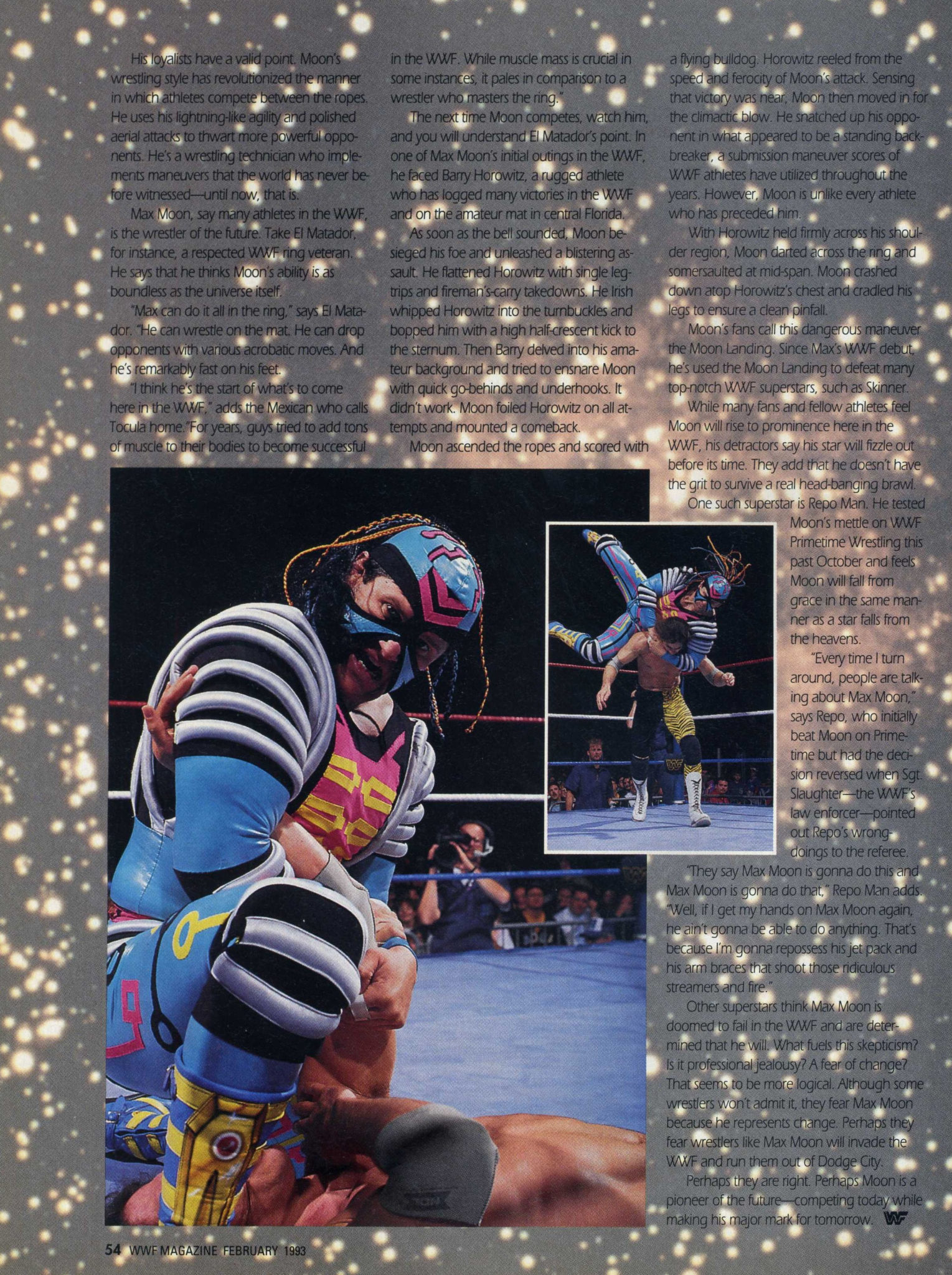 Max Moon Detailed in a Completely Unreadable 1993 WWF Magazine Article ...