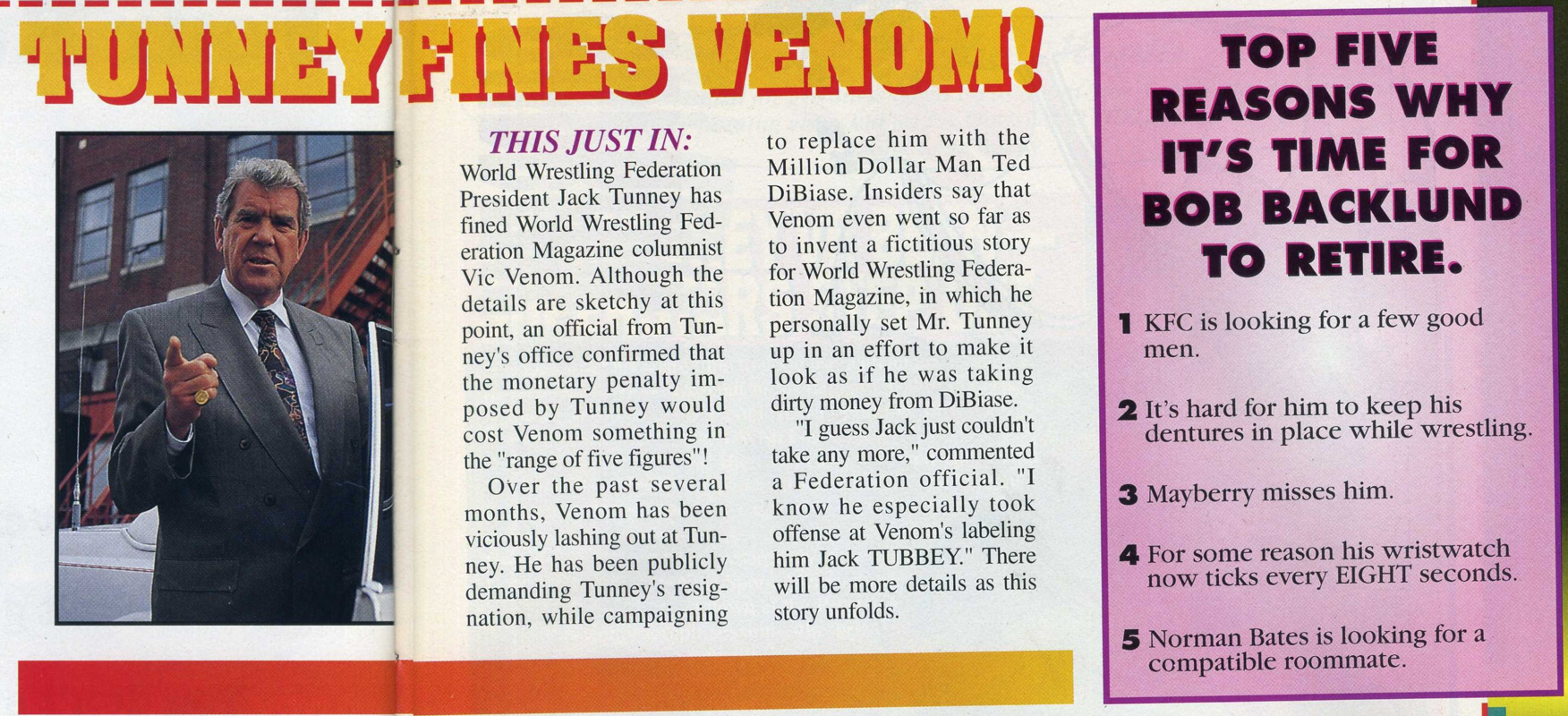 Jack Tunney, Vince Russo, and the Most Random WWF Magazine Article Ever ...